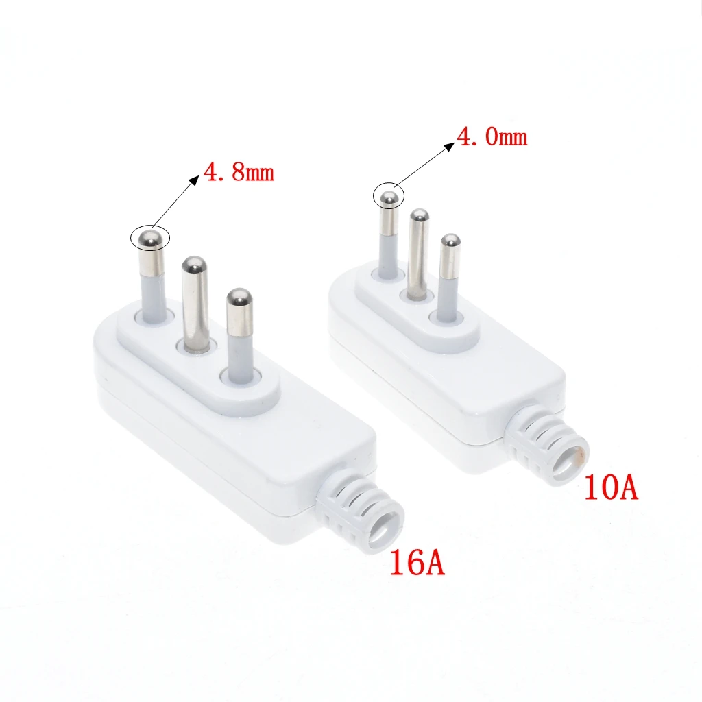 Fiche électrique de type L à 3 broches,CE italien 10A-16A 250V avec broche d'isolation,mise à la ...