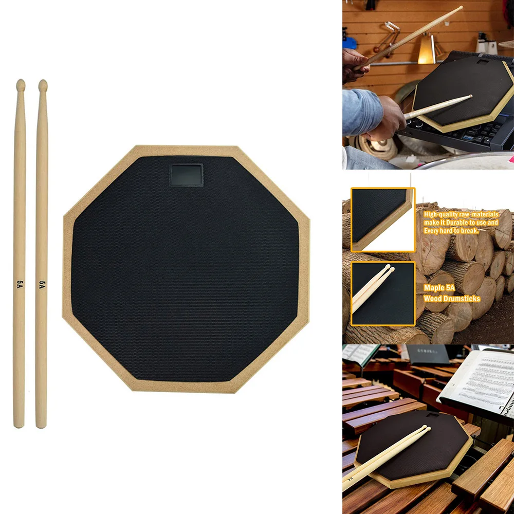 12 Inch Drum Practice Pad Soft Rubber Mute Snare Drum Pad Silent Drum ...