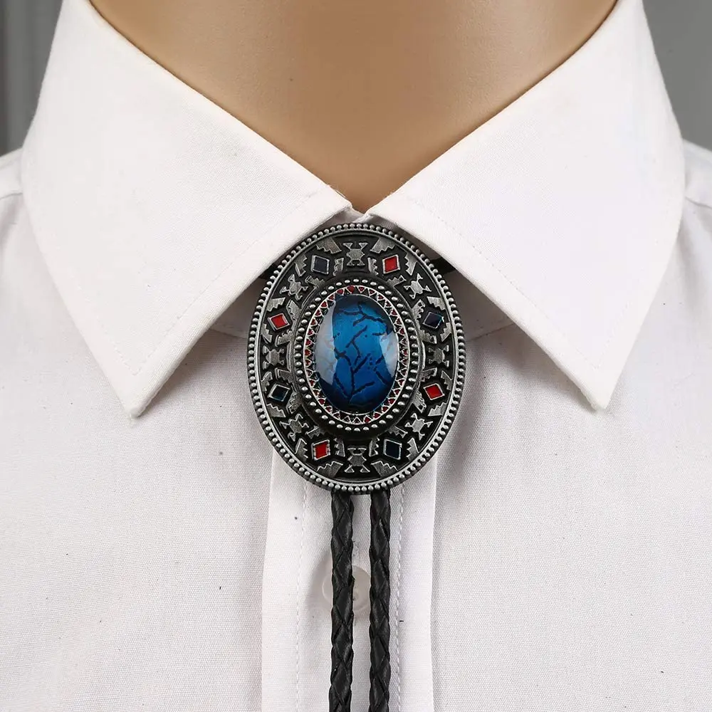 Western Cowboy Leather Tie | Western Bolo Tie Necklace | Metal Necklace ...