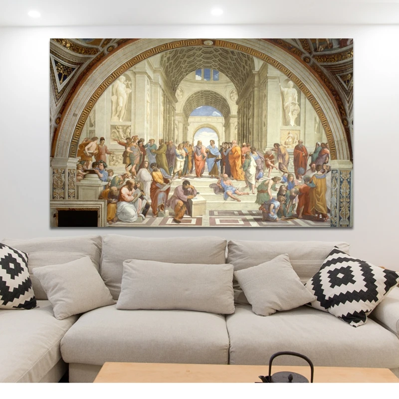 Famous Painting Art School Of Athens By Raphael Canvas Painting Poster ...
