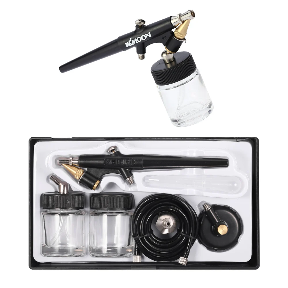 Mini Airbrush compressor kit Siphon Feed Single Action Air Brush Paint ...