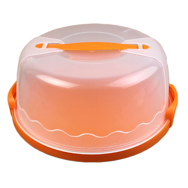 Round Cake Carrier Handheld Plastic Pastry Storage Holder Dessert ...
