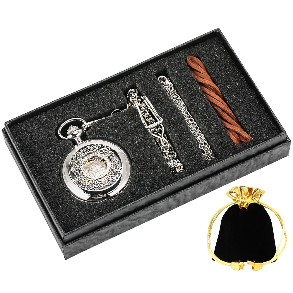 Reloj de bolsillo con cadena delgada para hombre y mujer, conjunto de ...