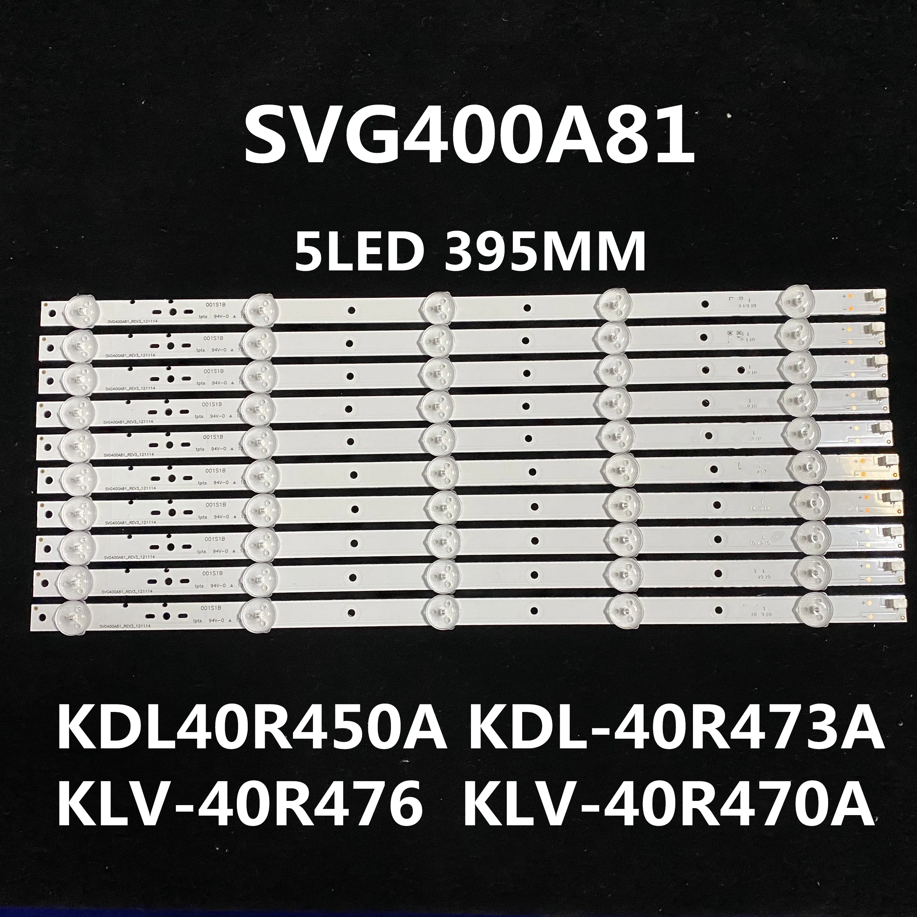 New Kit 10pcs 5led 395mm Led Backlight Strip For Kdl40r450a Kdl-40r473a ...