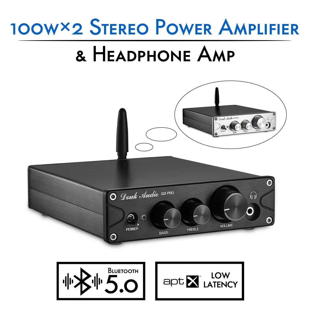 Moukey Audio Amplifier Channel Bluetooth 200W Mini Amplifier Receiver ...