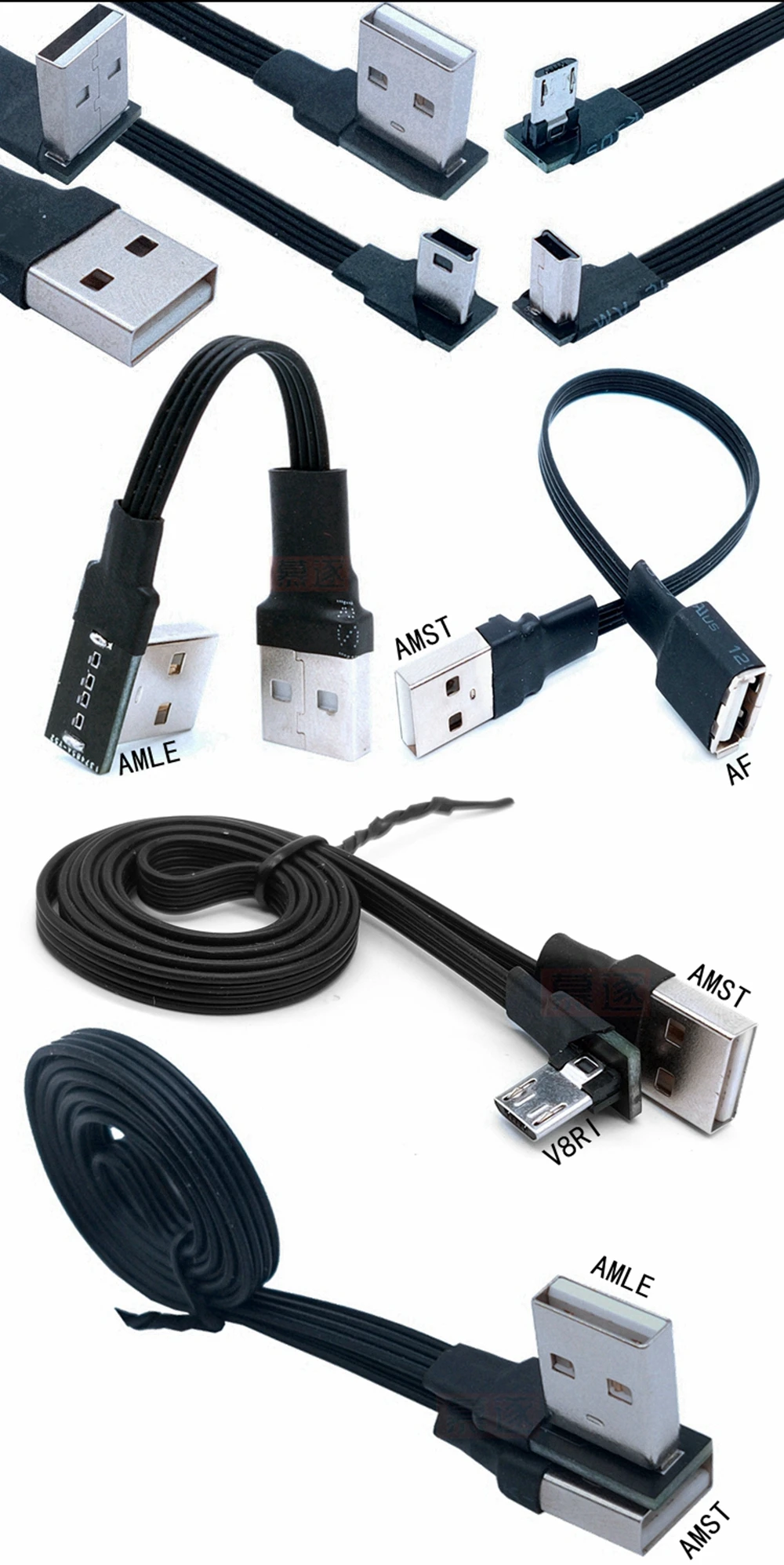 Double bend USB extension elbow right angle USB to USB male to female ...