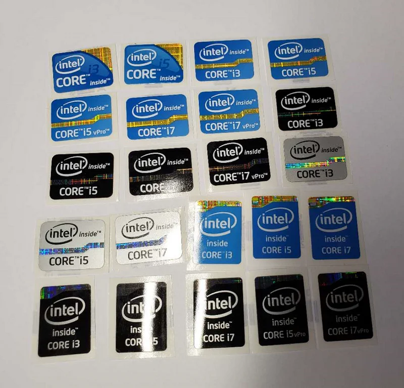 Original intel intel cpu núcleo etiqueta 12345 geração i3i5i7 etiqueta ...