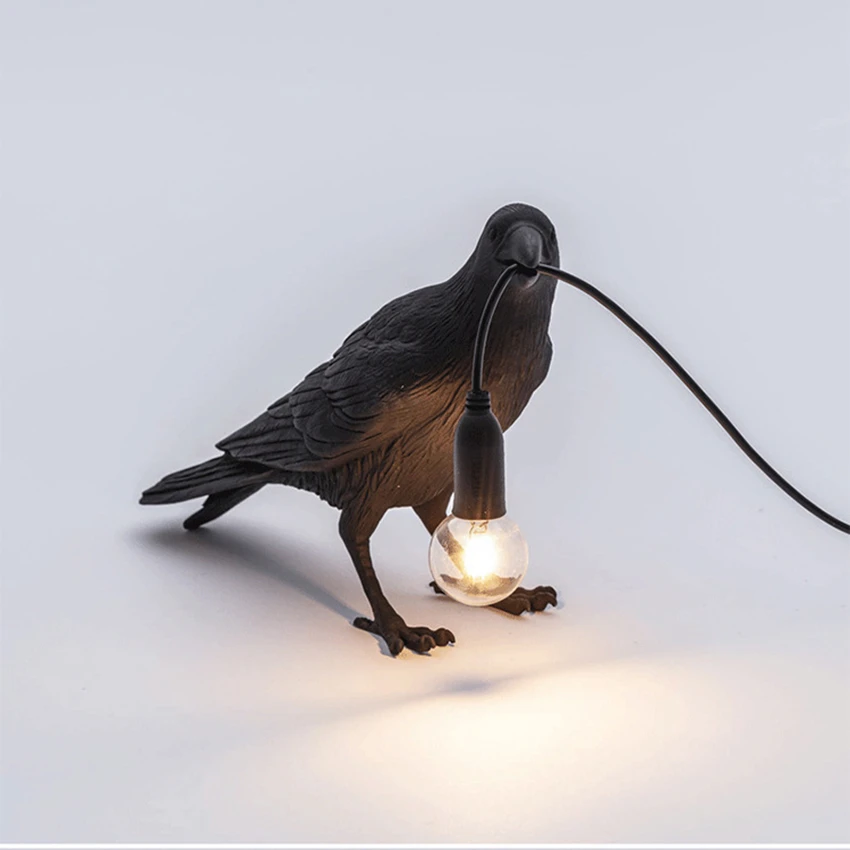 Modern Table Light, Bird Desk Lamp with Switch, Standing Bird Lighting ...