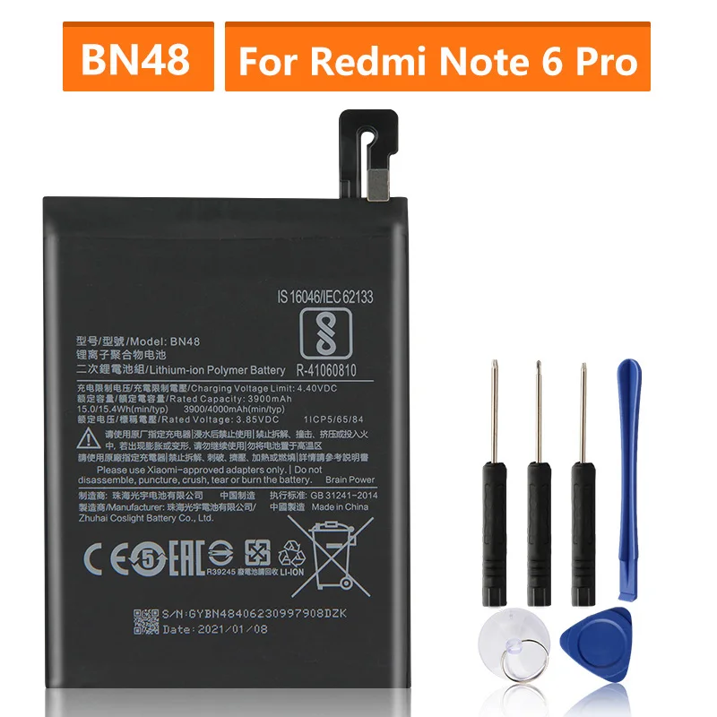 Replacement Battery For Xiaomi Redmi Note 6 Pro Note6 Pro Bn48 ...
