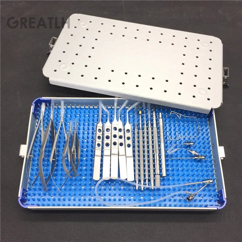 21pcs/set Scissor Ophthalmic Tweezer Cataract Eye Micro Instruments ...
