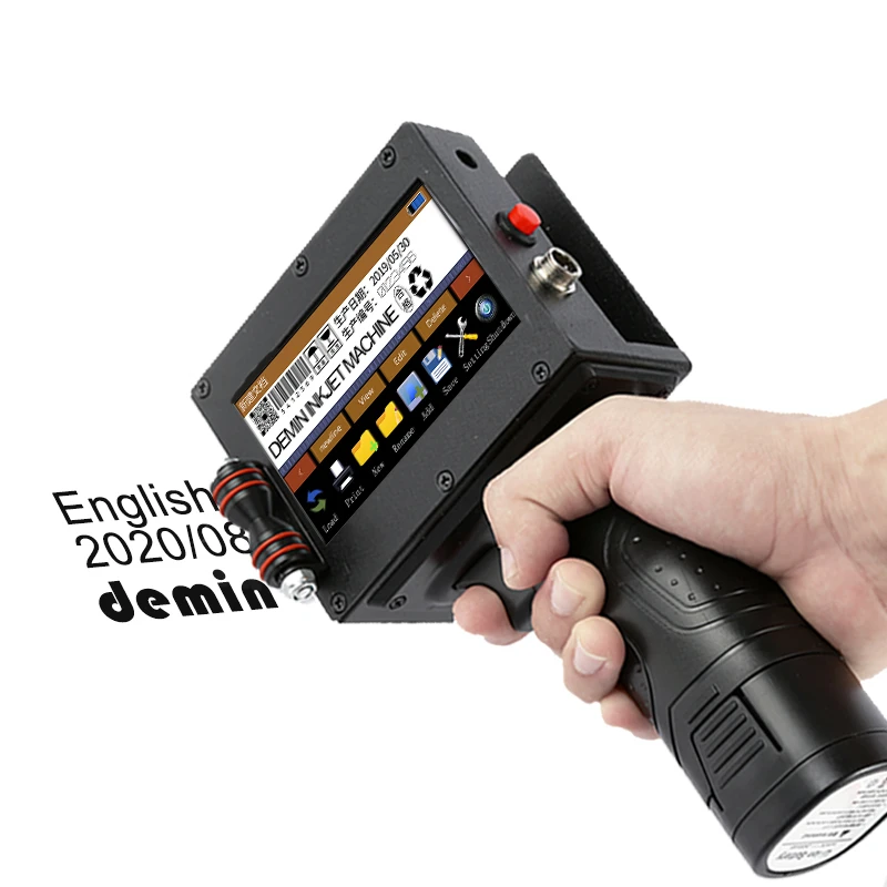 Label Printer Machine 600dpi Touch Handheld Coder Bar Batch Code Number Logo Expiry Date ...