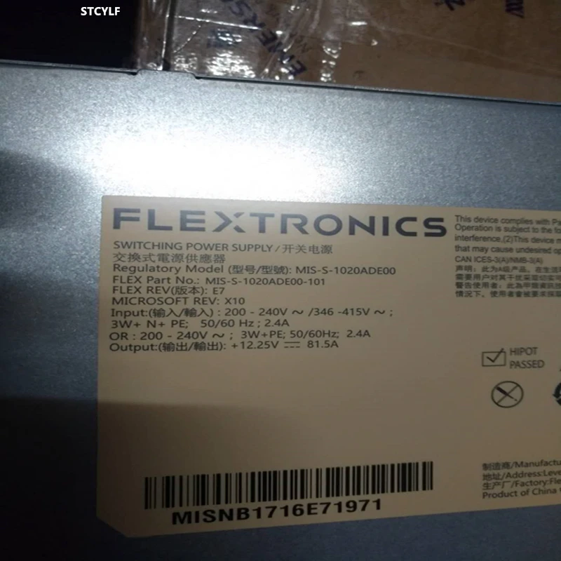 Origininal PSU For FLEXTRONICS Power Supply MIS-S-1020ADE00 MIS-S ...