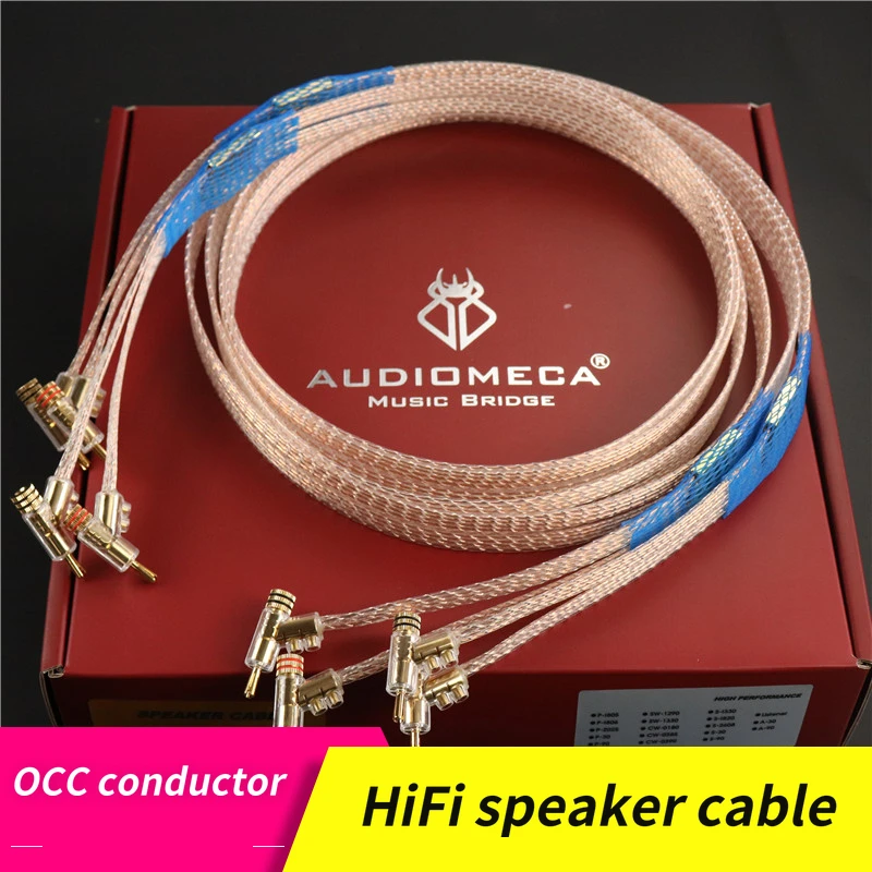 1pair Audiomeca hifi speaker cable speaker cable pocc silver plated ...