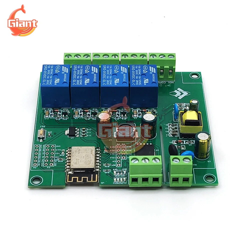 AC/DC Power Supply ESP8266 4 Channel WIFI Relay Module ESP-12F ...
