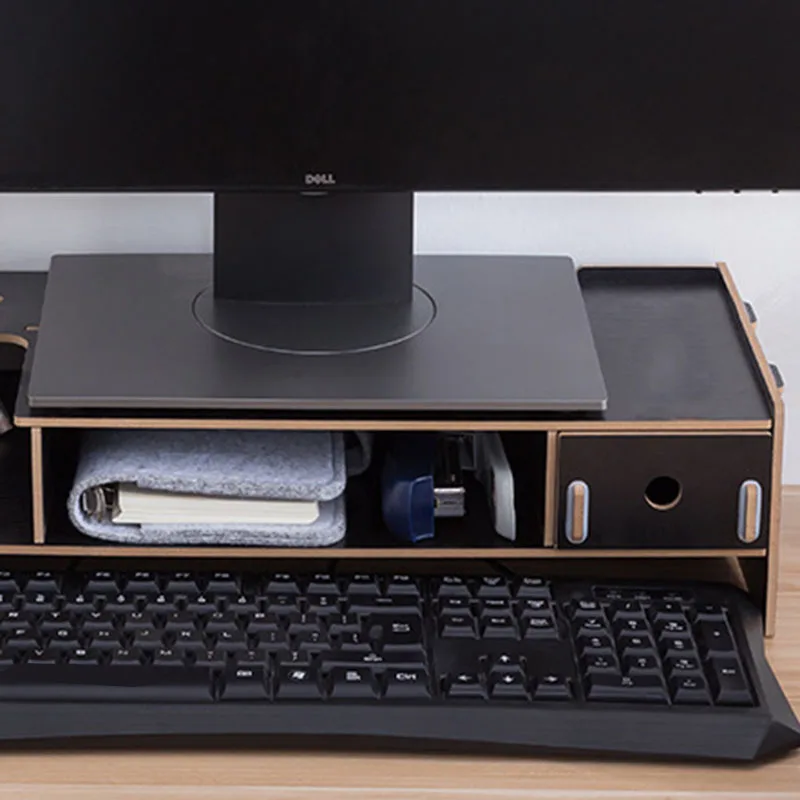 Multi-Function Desktop Monitor Stand Computer Screen Riser Wood Shelf ...