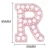 1Pcs Pink Bottom Pearl Letter Patches English Alphabet Rhinestone Patch ...