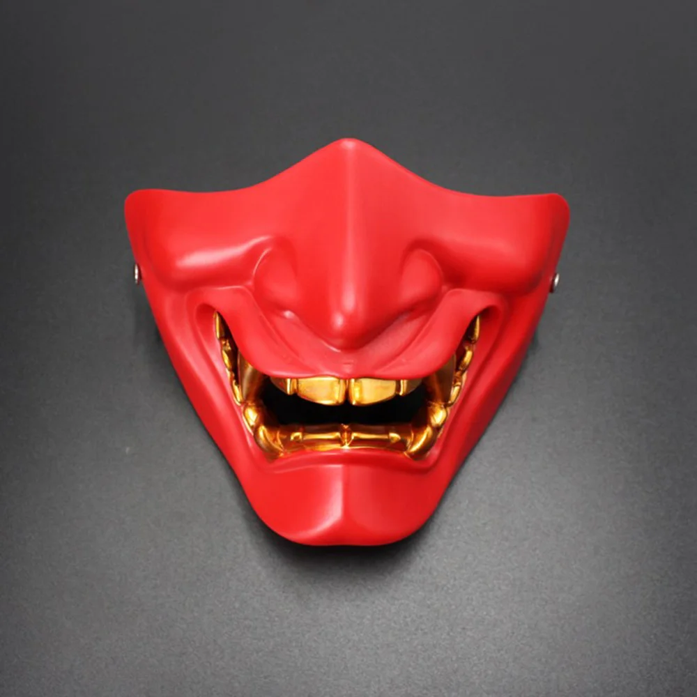 Airsoft Oni Evil Demon Kabuki Samurai Hannya Half Face Cosplay Mask ...