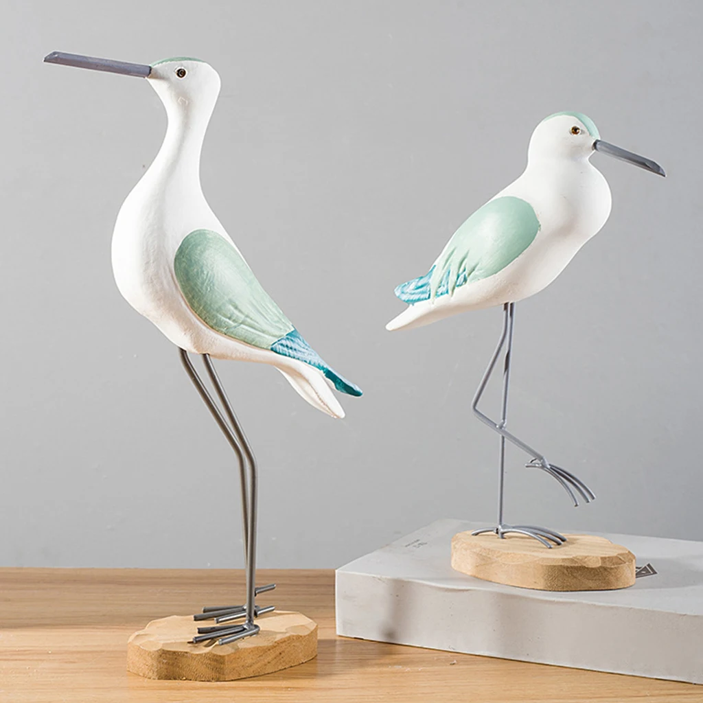 Wooden-Desktop-Seagull-Miniature-Figurines-Garden-Sea-Bird-Model-Yard ...