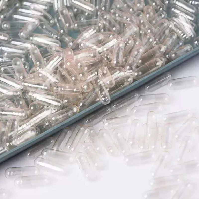 Size 00# 0# 1# empty capsule 500pcs Clear Transparent empty capsule ...