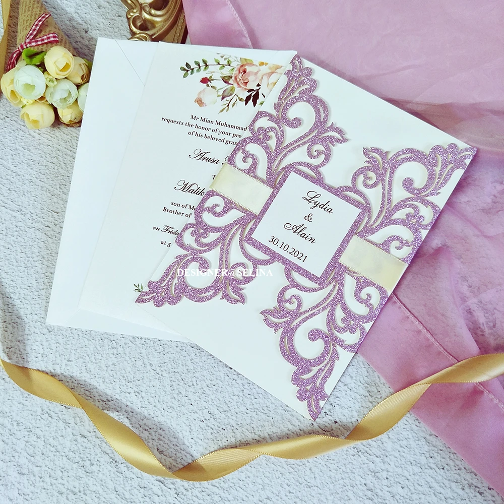 Invitaci-n-de-boda-con-estampado-personalizado-de-flores-brillantes-p ...