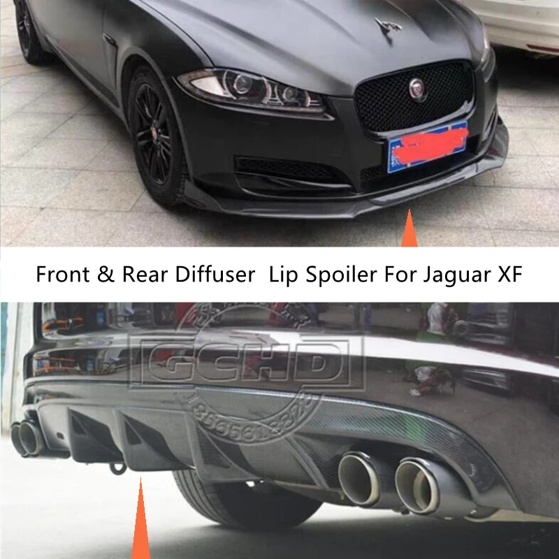 Real-Carbon-Fiber-Front-Rear-Diffuser-Lip-Spoiler-For-Jaguar-XF-2009 ...