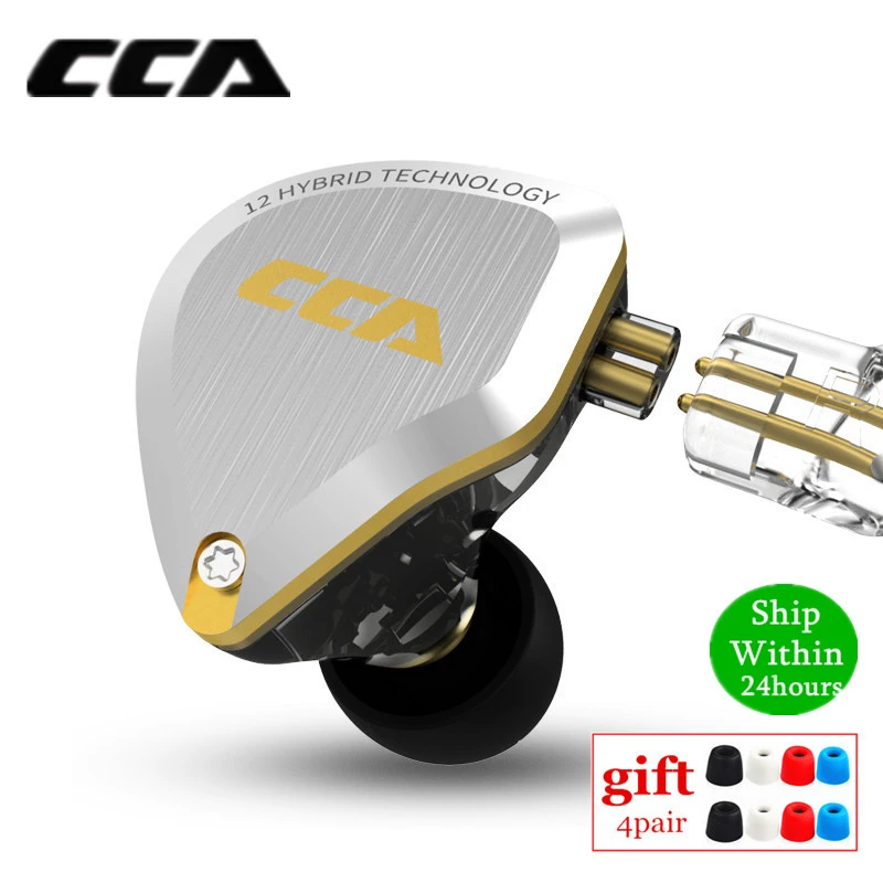 New Cca C12 5ba+1dd Hybrid Metal Headset Hifi Bass Earbuds In Ear ...