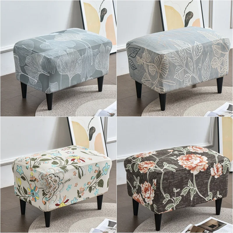 Nordic-Style-Ottoman-Covers-Spandex-Rectangle-Stool-Cover-All-inclusive ...