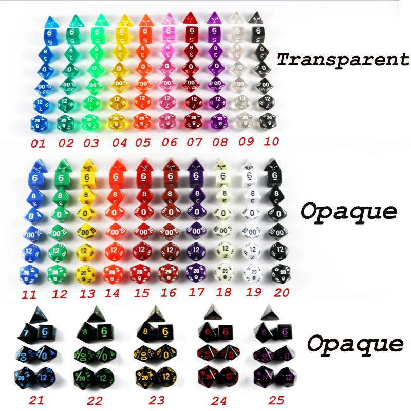 Vendas por atacado 7 pc/lote conjunto de dados d4, d6, d8, d10, d10 ...