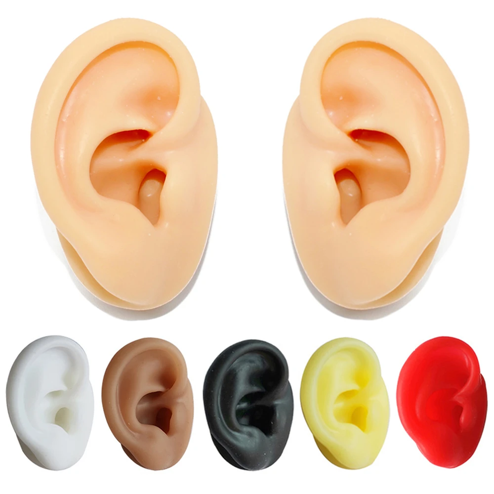 1 Pieces New Silicone Ear Model Professional Practice Piercing Tools ...