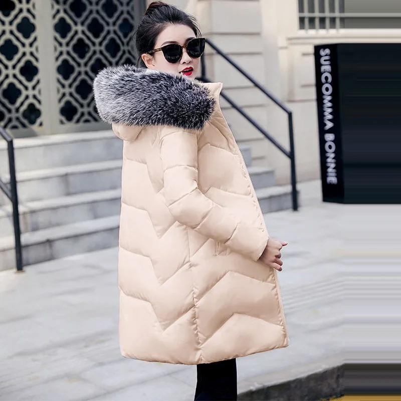 Women Winter Jacket Hooded Coat Women Plus Size 7XL Big Fur Collar Warm Parkas Padded Female ...