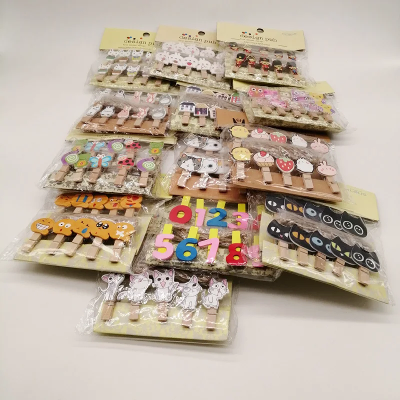 10pcs-bags-Clothes-Clip-Wooden-Clips-35mm-Decoration-Craft-Natural-Pegs ...
