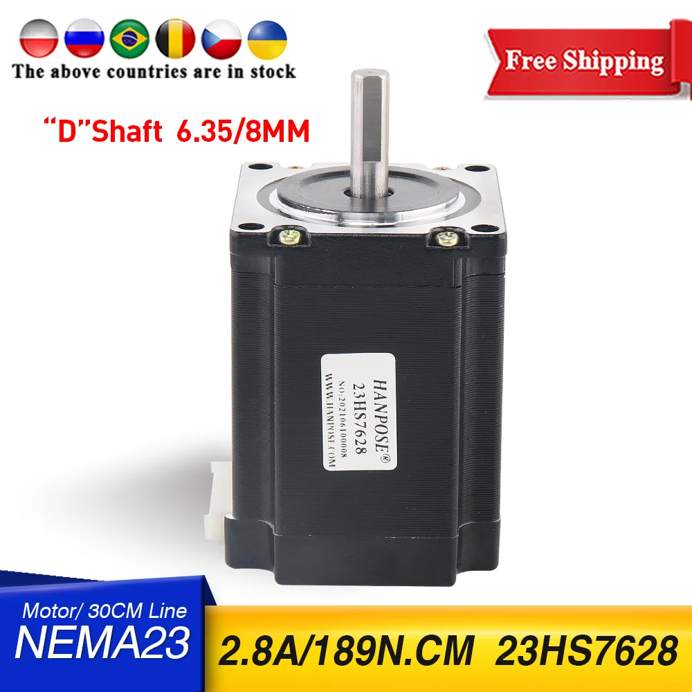 จัดส่งฟรีผู้ขายที่ดีที่สุด1 PCS 2เฟส4 นำ189N.ซม.76มม.23HS7628 Nema23 ...