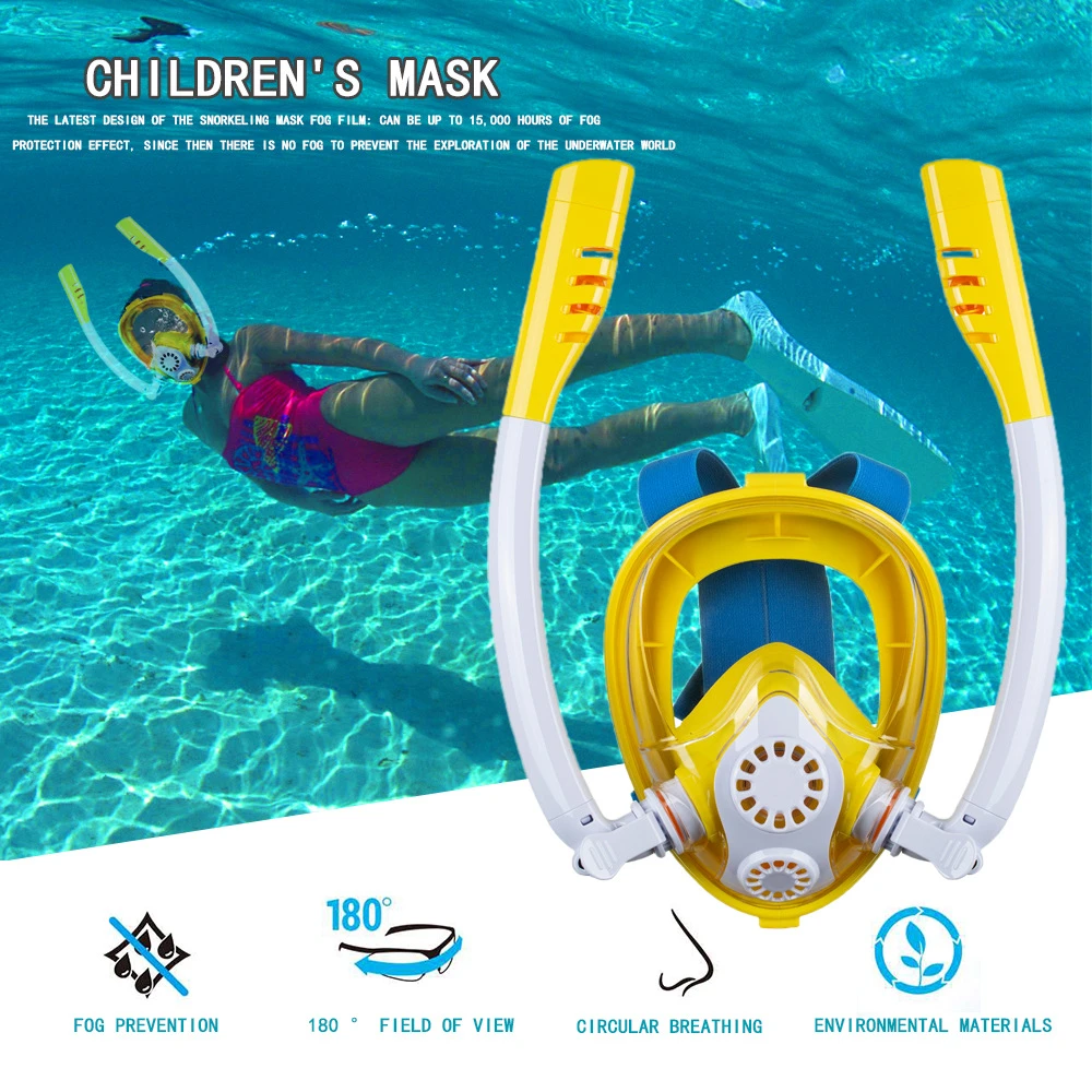 New Children Diving Mask Scuba Underwater Anti Fog Full Face Snorkeling ...