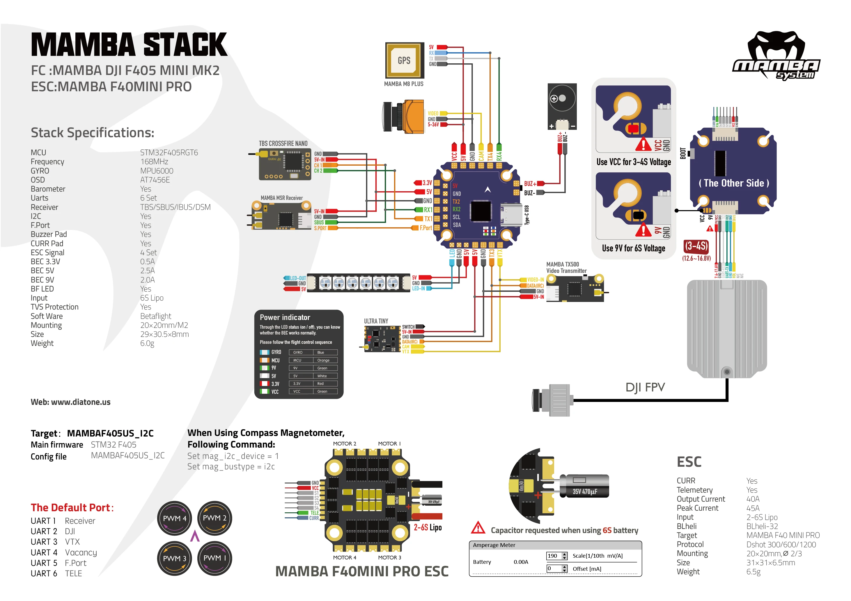 Mamba f405 mk2 схема подключения