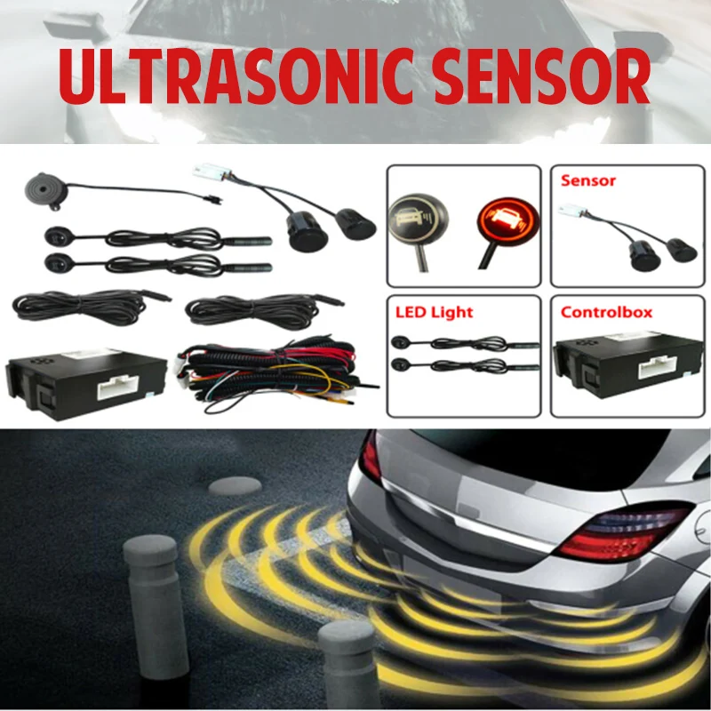 Car Blind Spot Mirror Radar Detection System Ultrasonic Sensor Distance ...