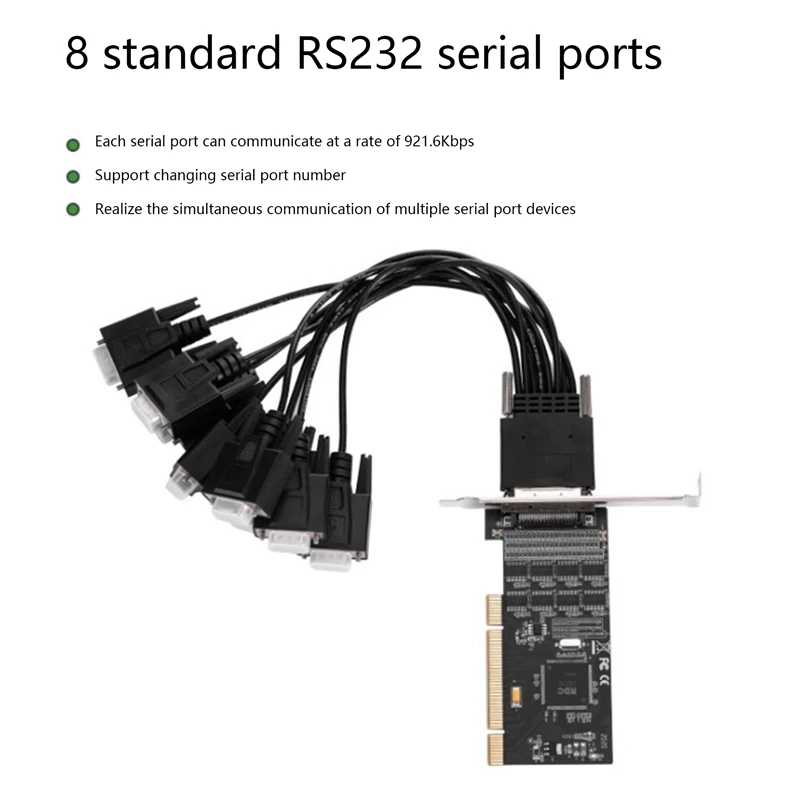 IO PCI6238 8S PCI To Multi Serial Port Card 8 Port RS232 Signal COM ...