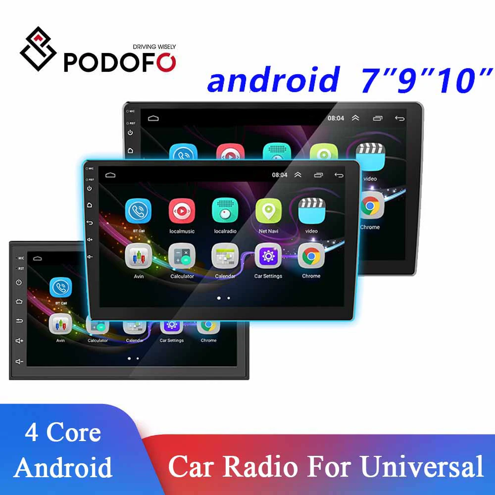 Podofo som multimídia automotivo 2din com android, tela de 10.1 "/9"/7 ...