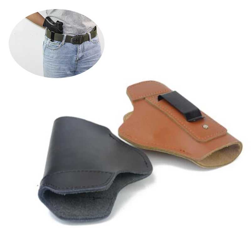 Couro-Gun-coldre-para-Glock-Universal-Carry-Pistol-Case-clipe-de-metal ...
