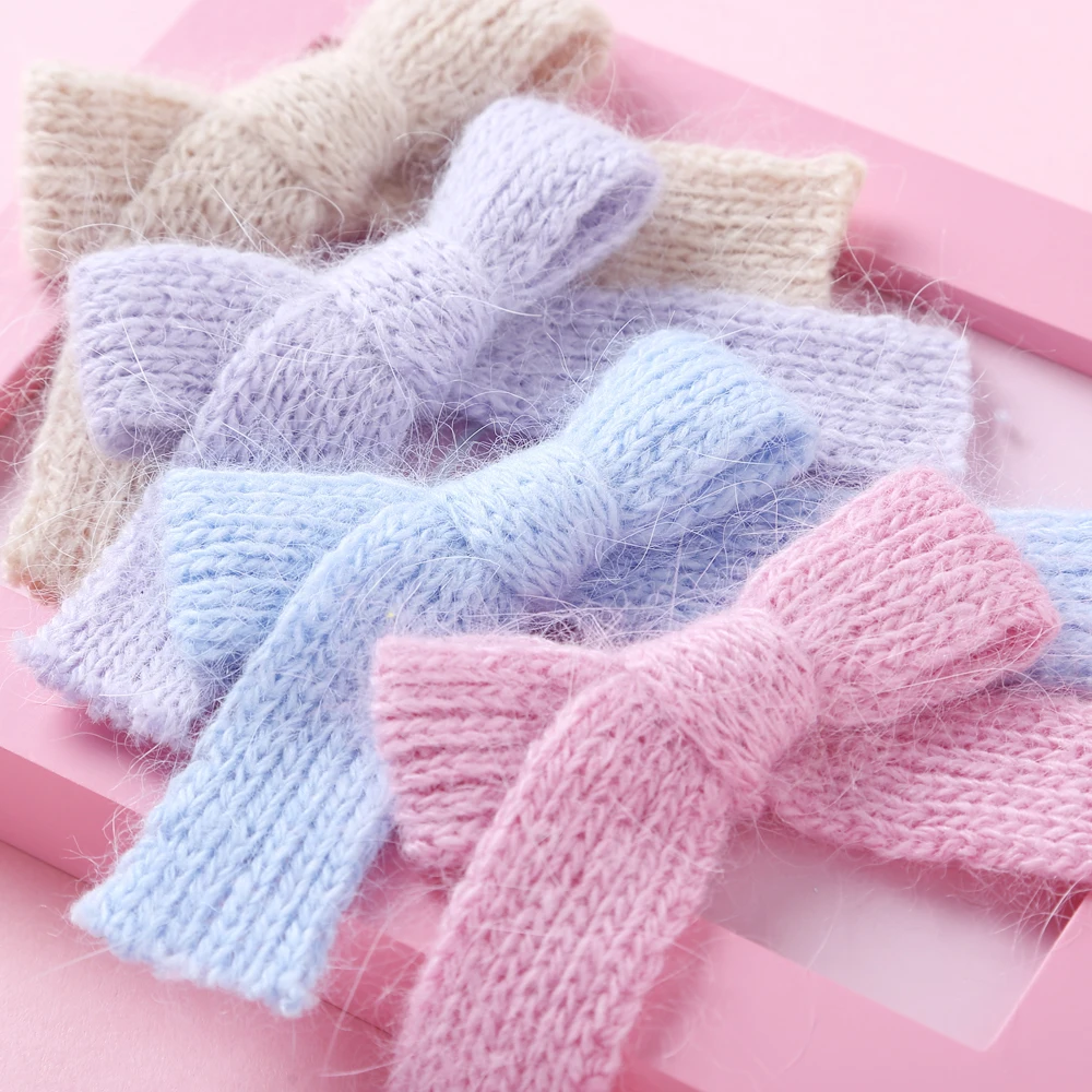 Wool Knit Hair Bows Cute Hairpins Girls BB Clips Sweet Hair Clips ...