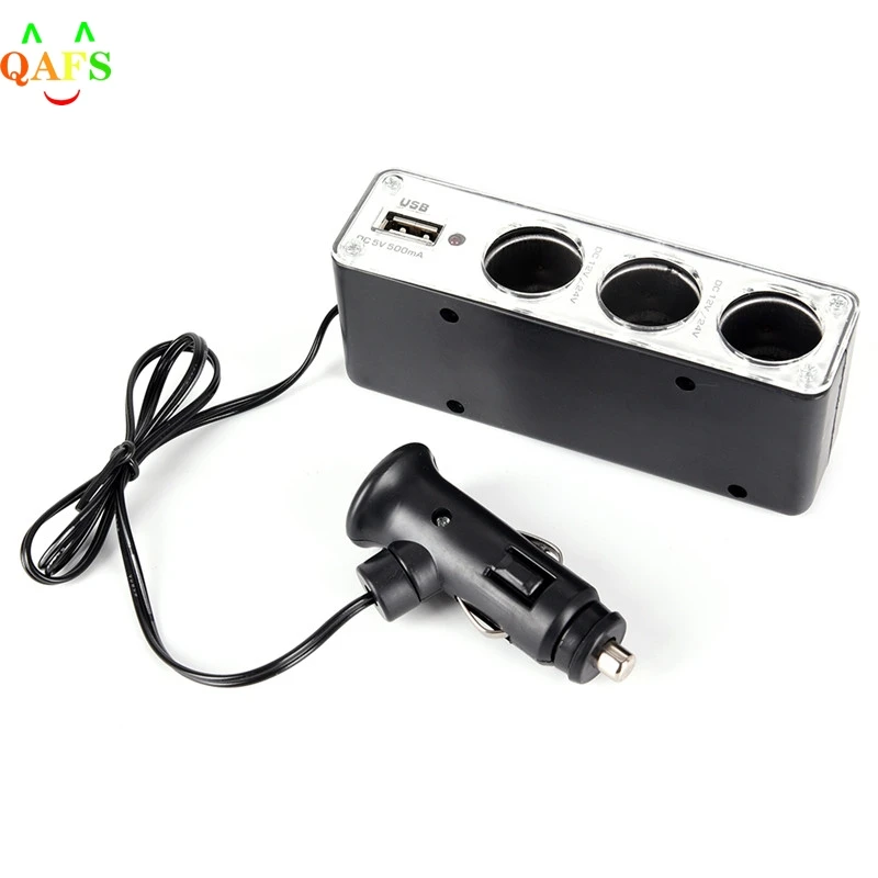 Divisor de enchufe Triple para encendedor de cigarrillos, adaptador de enchufe y puerto USB ...