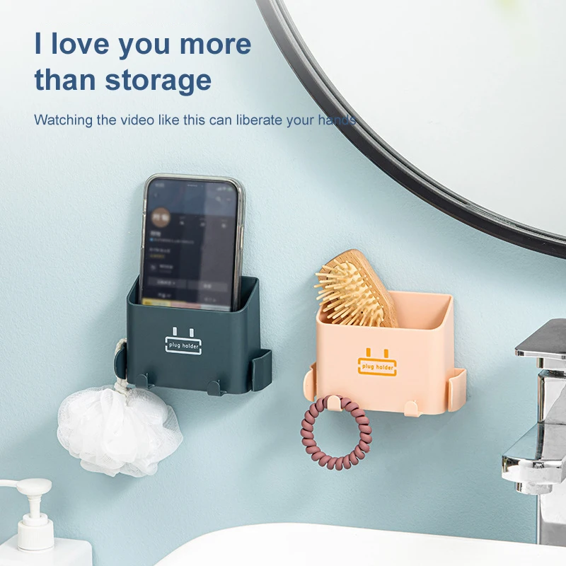 Mobile-Phone-Charging-Hanging-Holder-Multifunction-Wall-Mounted-Plug ...