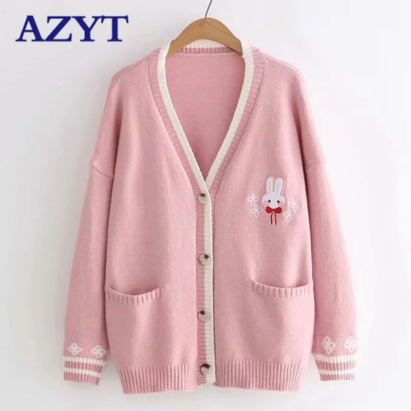 Cartoon-Embroidery-knitwear-Cardigan-2024-Spring-Autumn-Loose-Knit ...