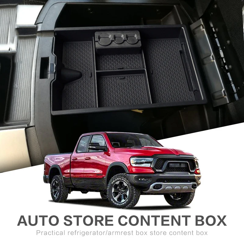 For-Dodge-RAM-1500-2500-3500-2009-2018-Car-Central-Armrest-Storage-Box ...