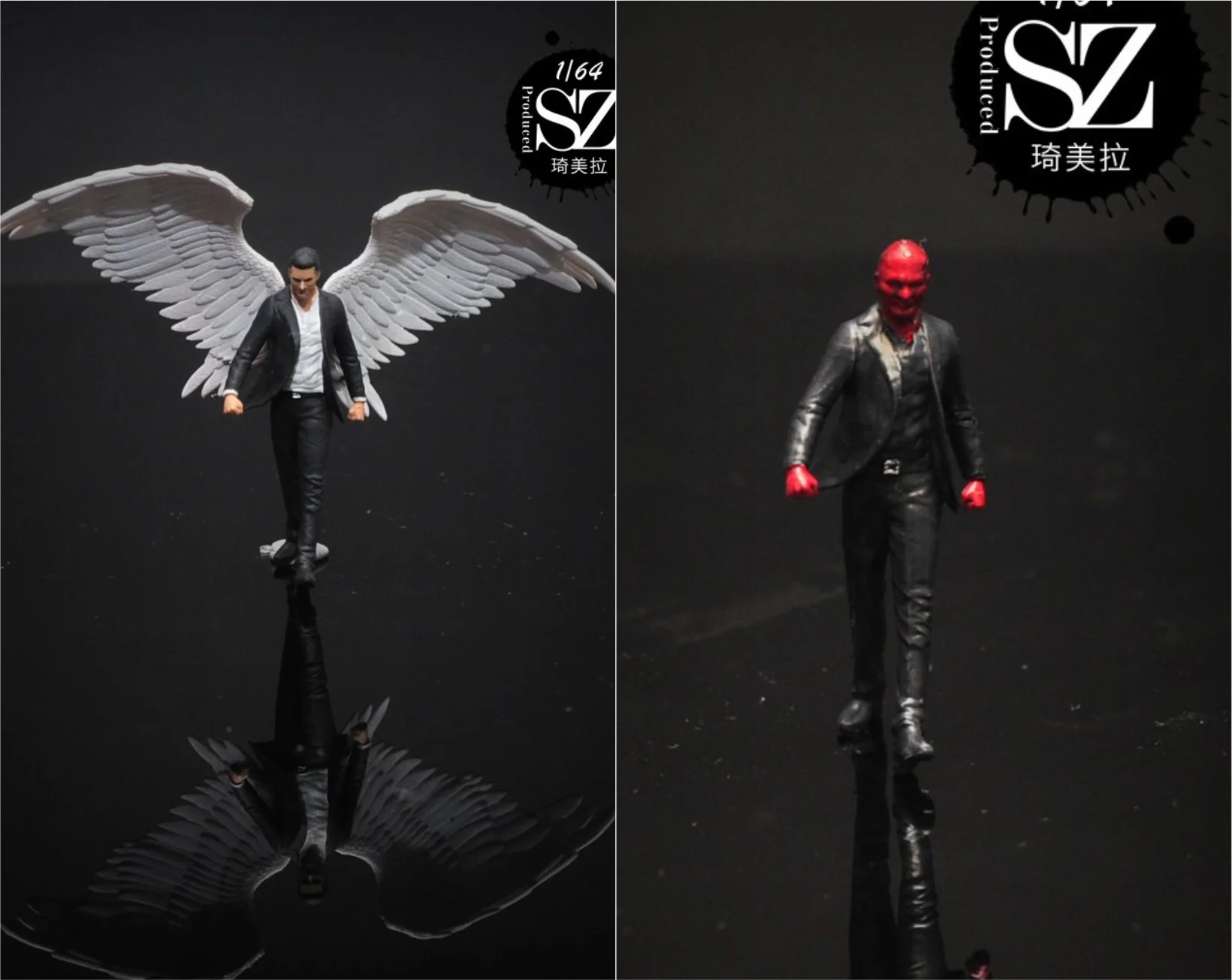 1/64เรซิน Die Cast ตุ๊กตาตัวอักษรภาพยนตร์ Hell นักสืบ Gabriel Lucifer ...