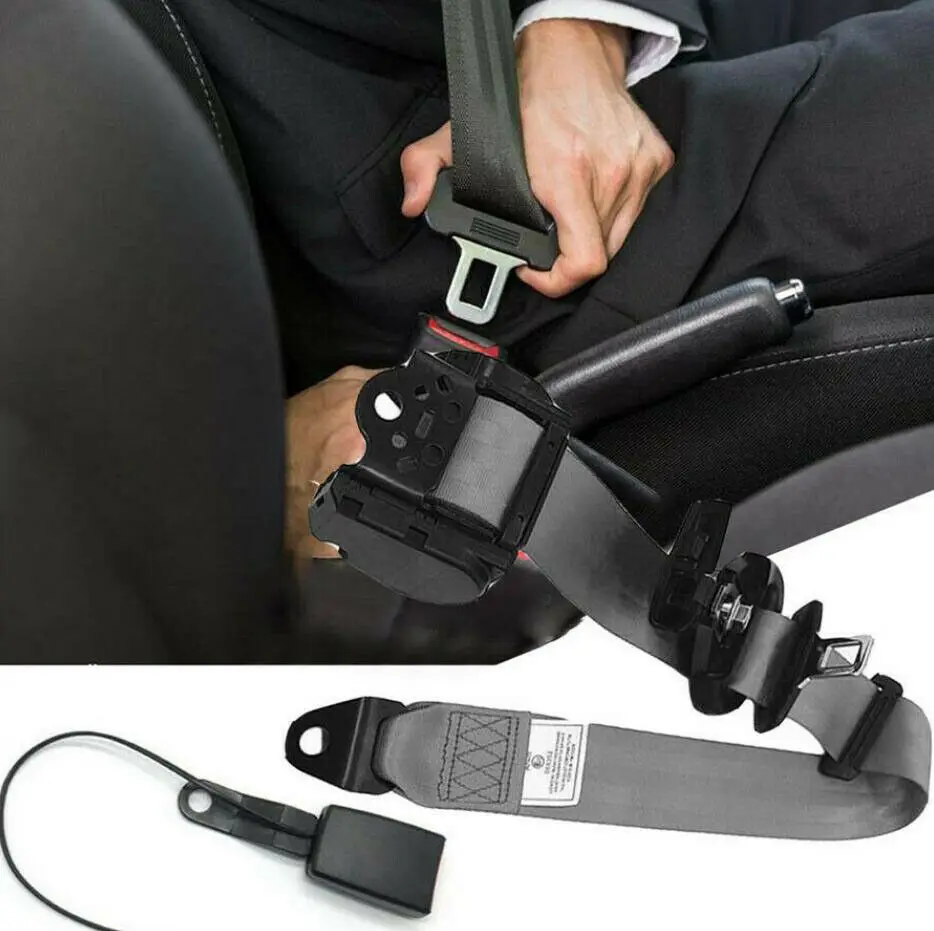 Beige Grey Car Auto 3 Point Car Safety Seat Belts Lap & Diagonal Belt ...