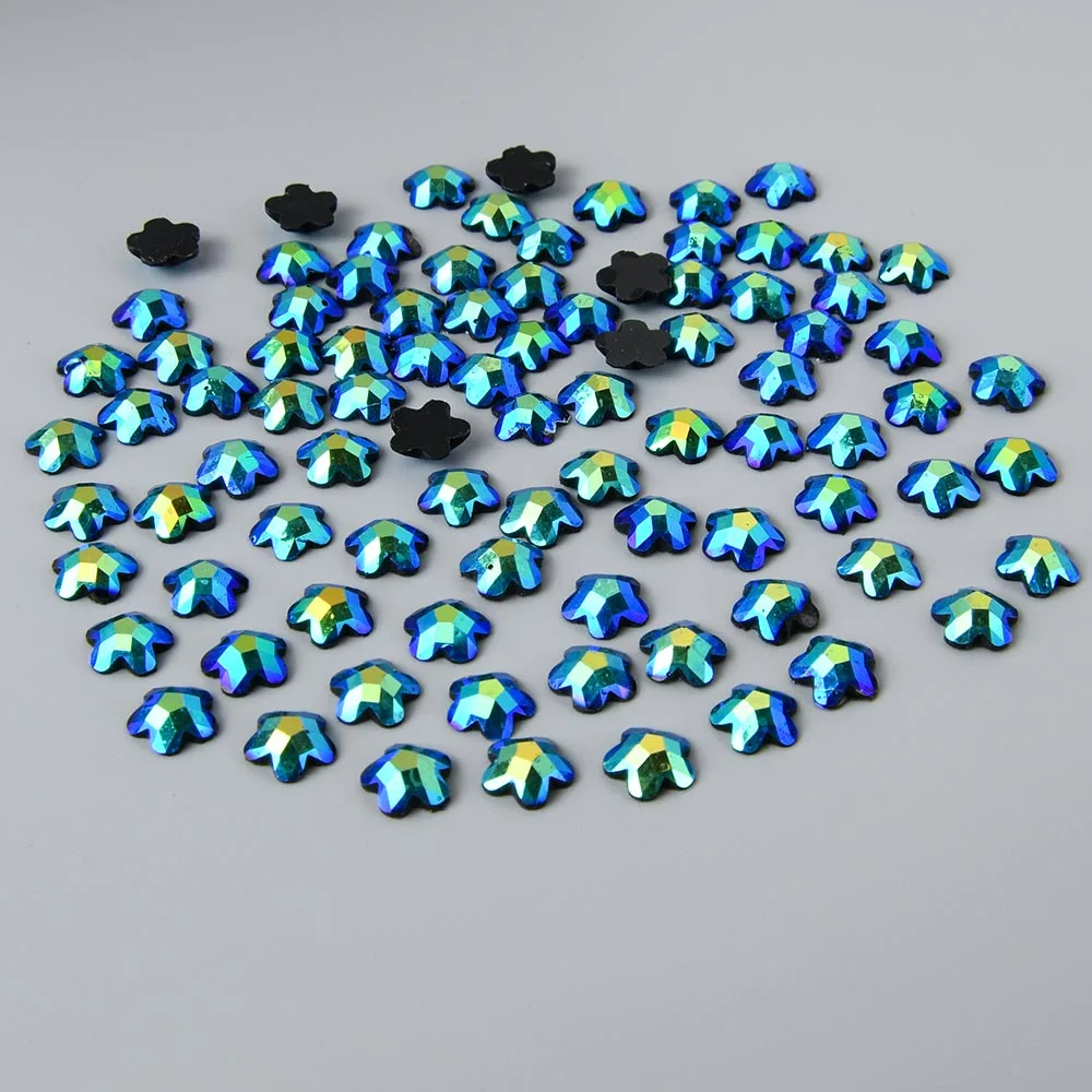 80pcs 8mm Blue Resin FlatBack Star for Garment Rhinestone Nail Art ...