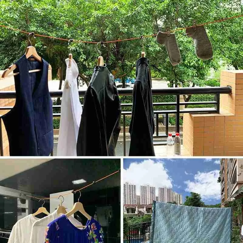 8m Retractable Clothesline Portable Travel Laundry Nylon Clothes Line ...