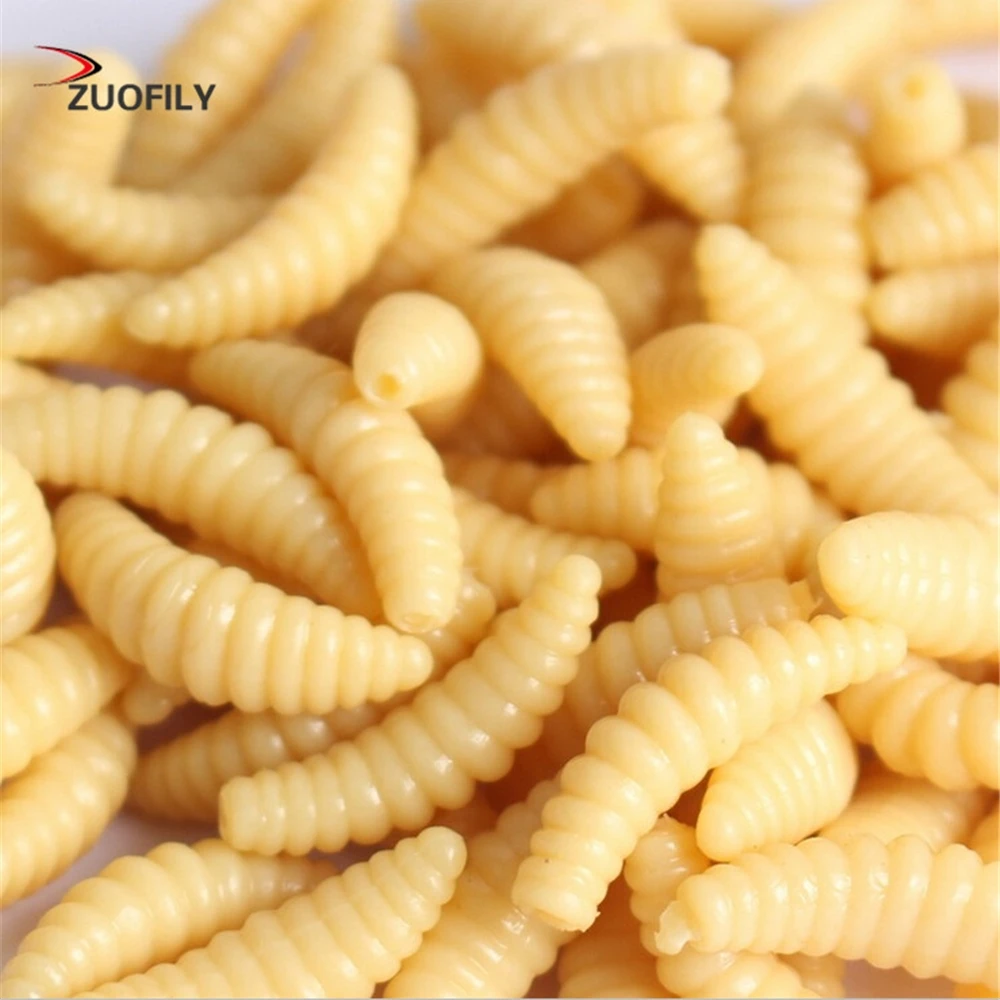 Promotion 50PCS 2cm 0.3g Maggot Grub Soft Fishing Lure Hooks Smell ...