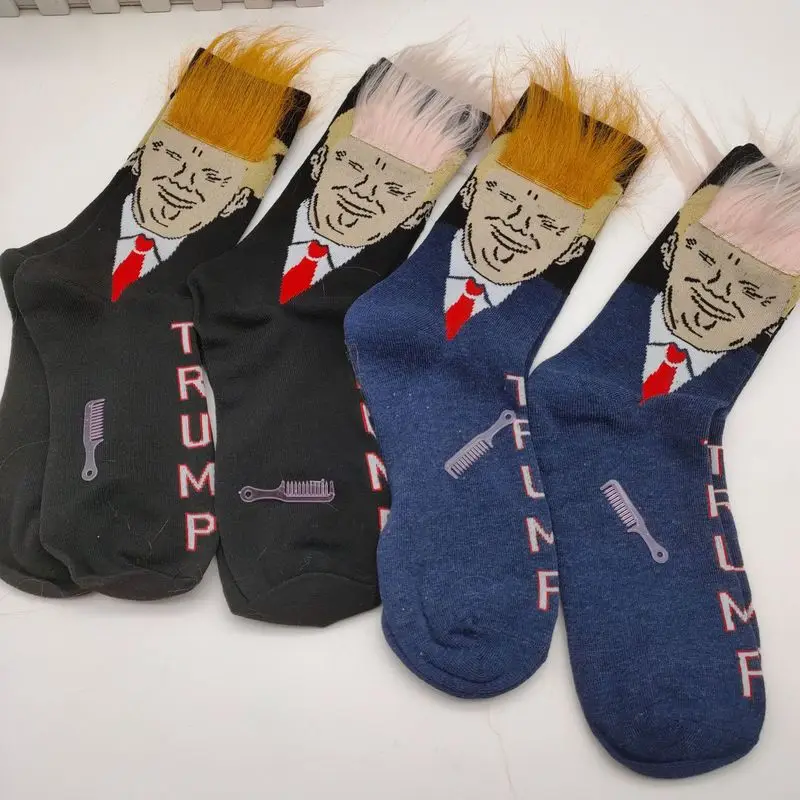 Election-Spoof-Funny-President-Donald-Trump-Socks-With-3D-Fake-Hair ...