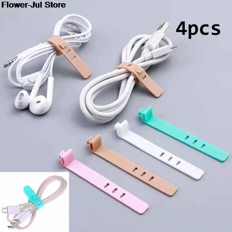 2-4Pcs-Silicone-Cable-Organizer-USB-Data-Wrap-Cord-Winder-Wire ...
